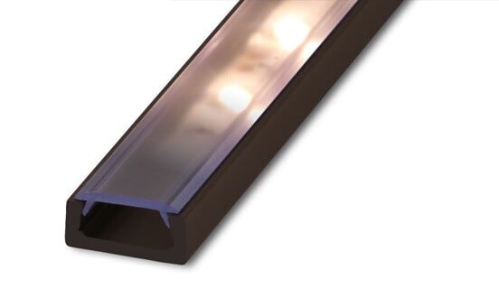 Led Profiler | LED Lister | Profil ledlist PVC Svart 1m | Ledgrossisten.se