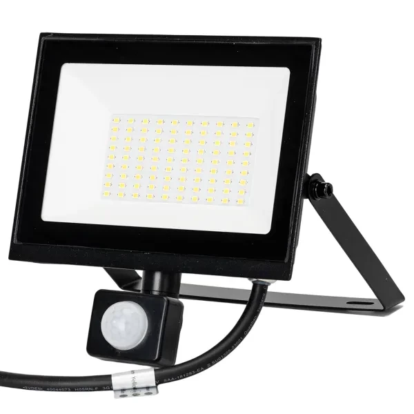 LED Utomhus Belysning | LED Strålkastare 50W med PIR sensor 4000K IP65 ...
