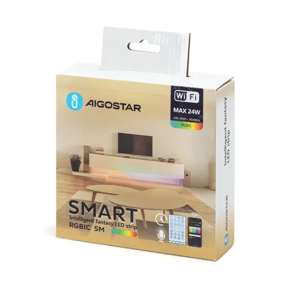 Led strip set | LED Lister | RGBIC LED-list Kit 24V IP20 5m | Rinnande ...